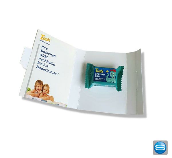 Tinti-Sprudelbad für Kids mit Werbebotschaft