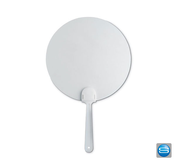 Runder Fächer mit Ihrem Firmenzeichen bedruckt - Farbe: weiß